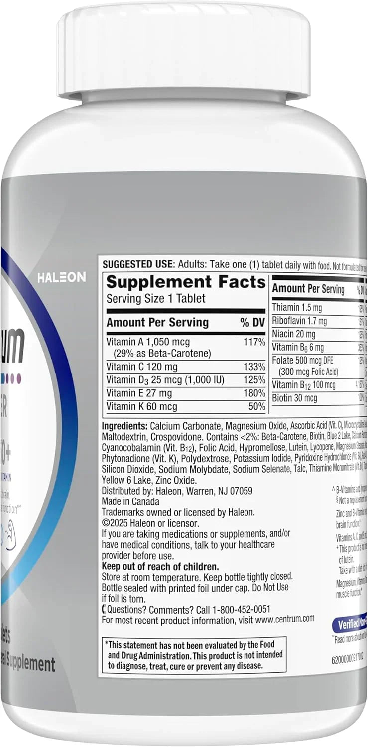 Centrum Silver Men 50+ – Multivitamínico Importado dos EUA – Frete Grátis